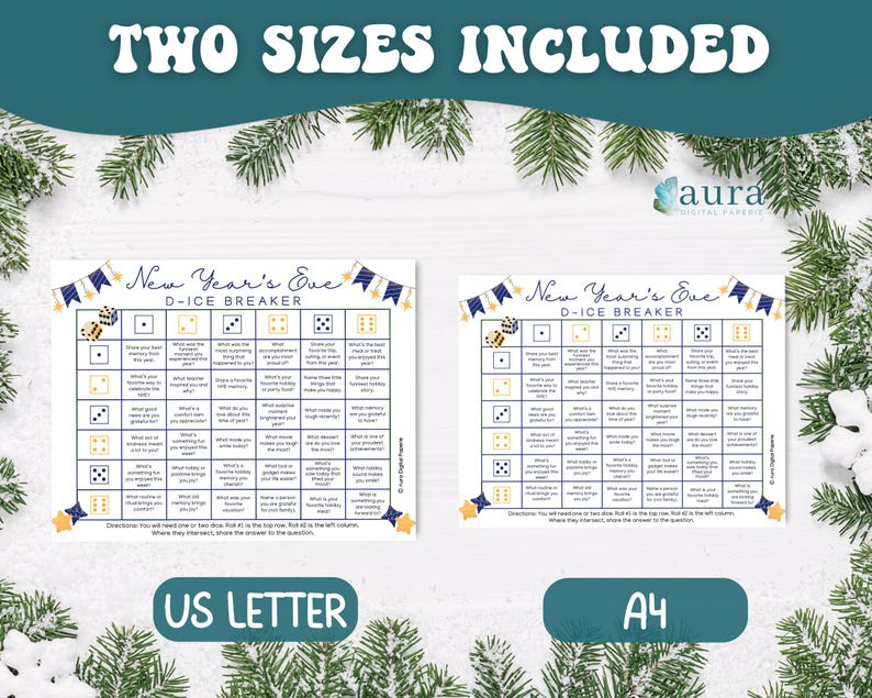 New Years Eve Ice Breaker Printable Game NYE Dice Breaker Printable New ...