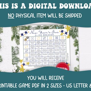 New Years Eve Ice Breaker Printable Game NYE Dice Breaker Printable New ...