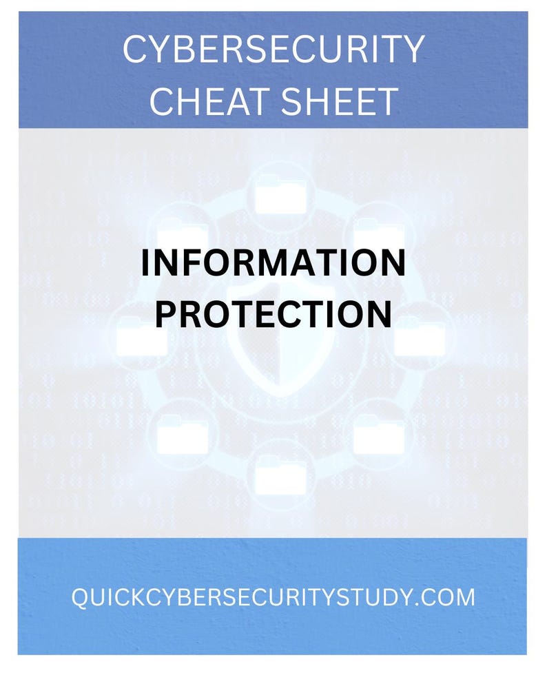 CISSP Domain 2 Laminated Cheat Sheet | Information Protection Study ...