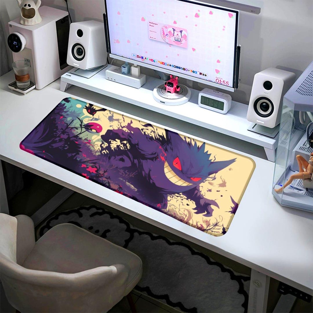 Gengar Themed Gaming Mousepad Gengar Mouse Pad Desk Decor Pokémon Fan ...