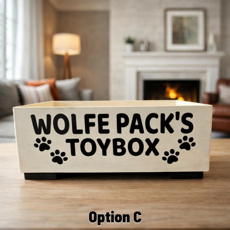 Personalized Dog Toy Box | Custom Pet Toy Storage Bin | Small Wooden ...