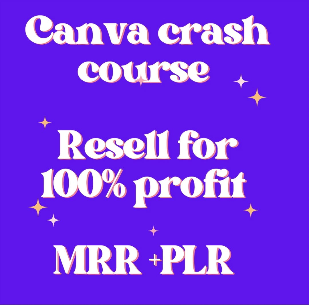 Canva Crash Course Maximise Your Profit With MRR & PLR Rights - Etsy