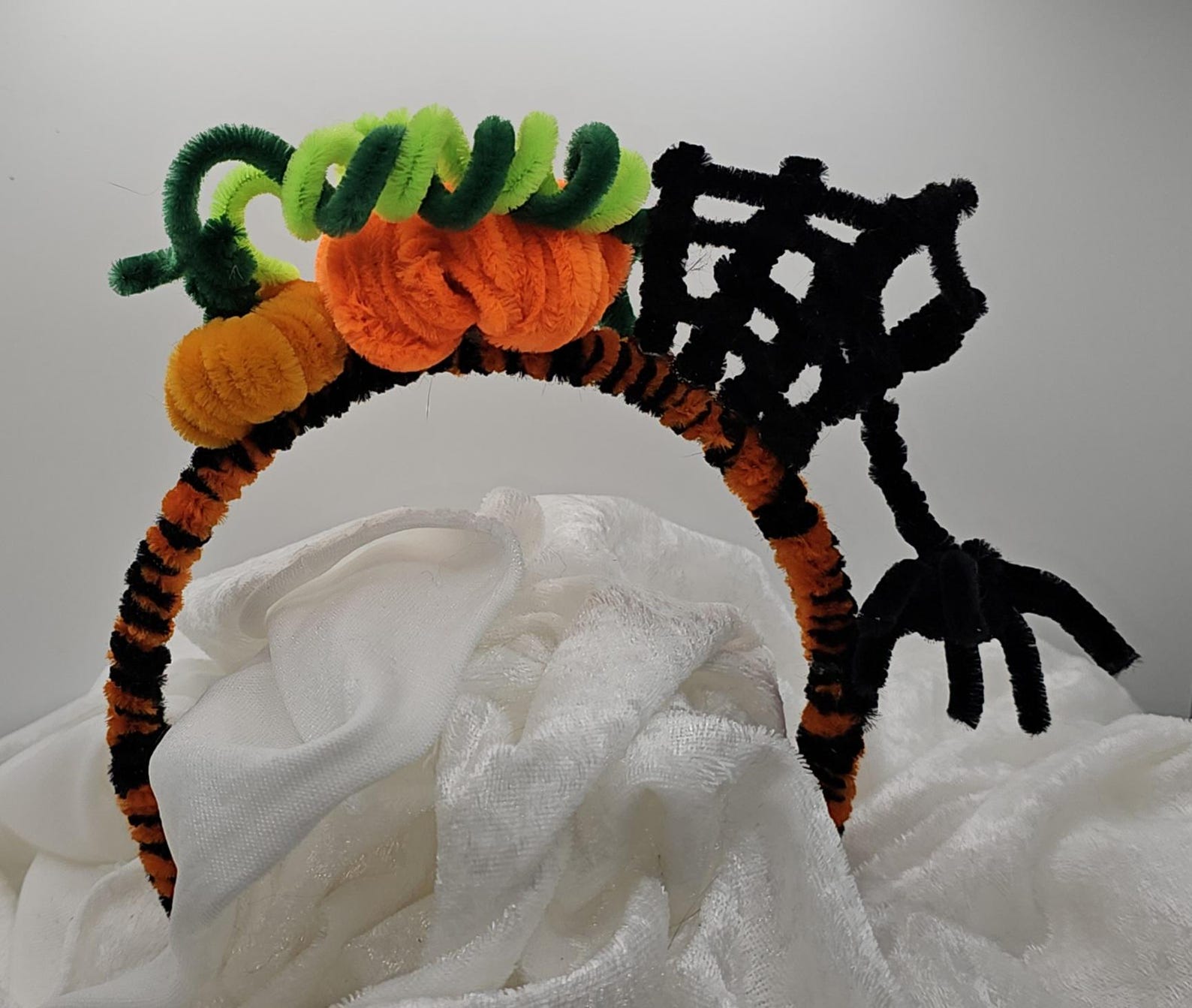 Handmade Halloween Headband: Pumpkin & Spider Crown, Sassy Festival ...