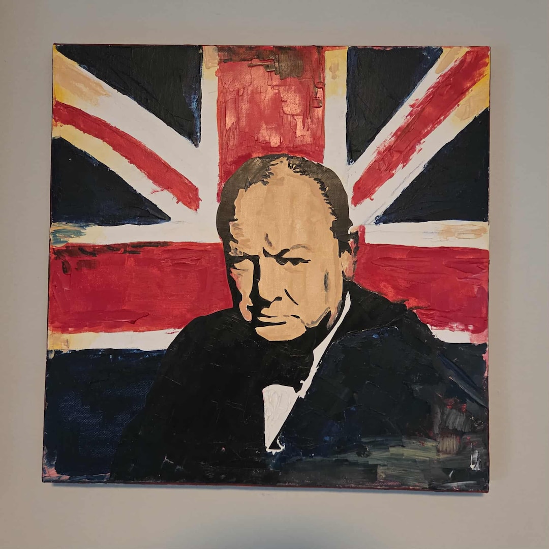 Winston Churchill Painting on the Union Jack - Small - St George Flag ...