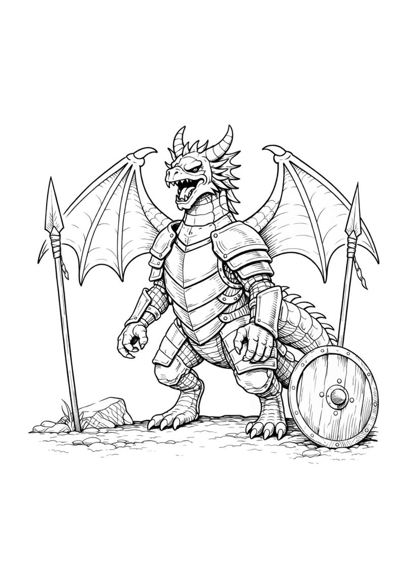 Dragon Coloring Pages Bundle | 10 Printable Fantasy Dragon Scenes | A4 ...