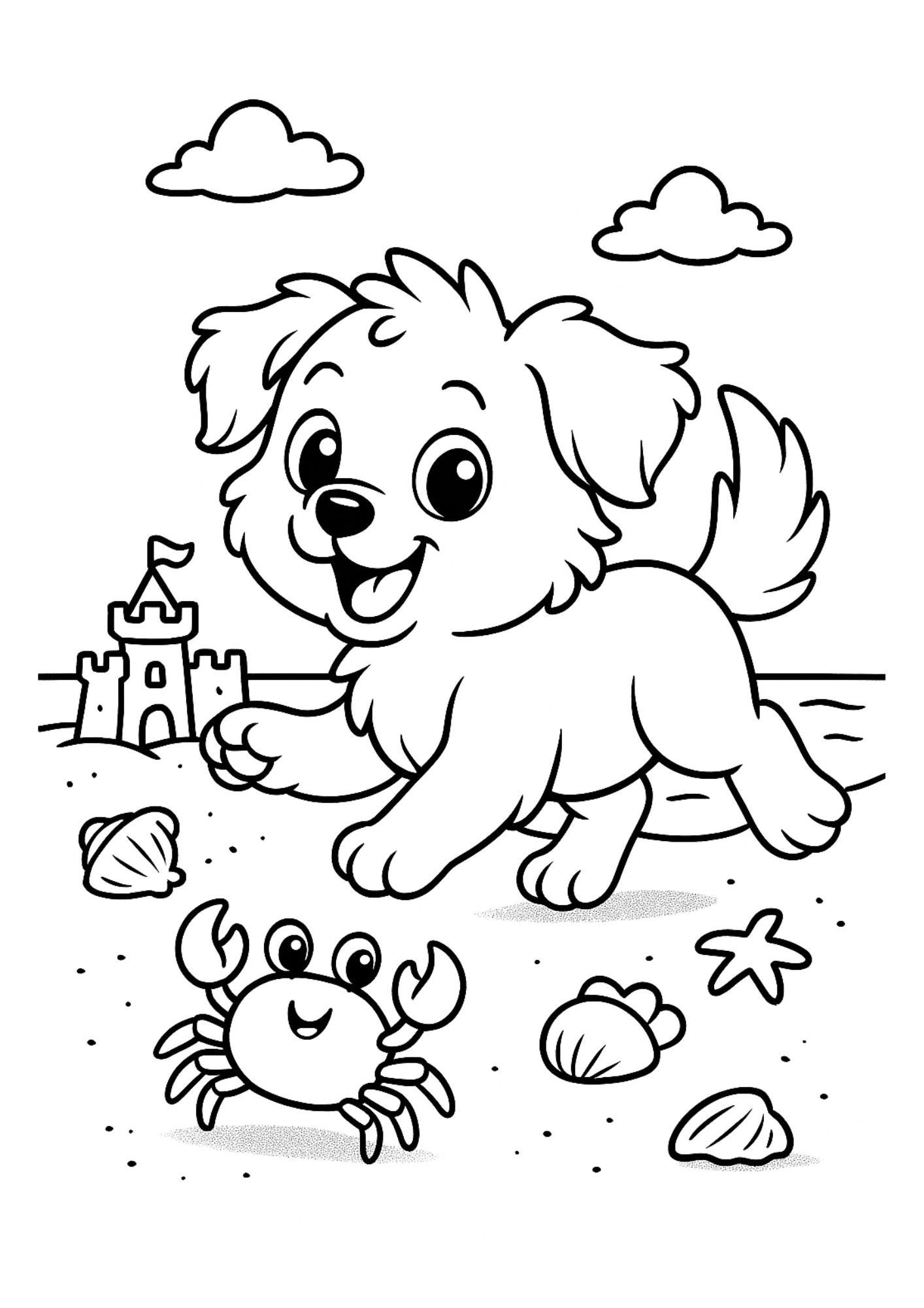 Puppy Coloring Pages for Kids – 15 Cute Dog Activity Sheets, A4 & US ...