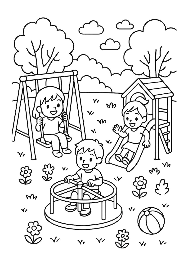 Kids Activity Coloring Pages – Sports, Beach, Birthday | Printable A4 ...