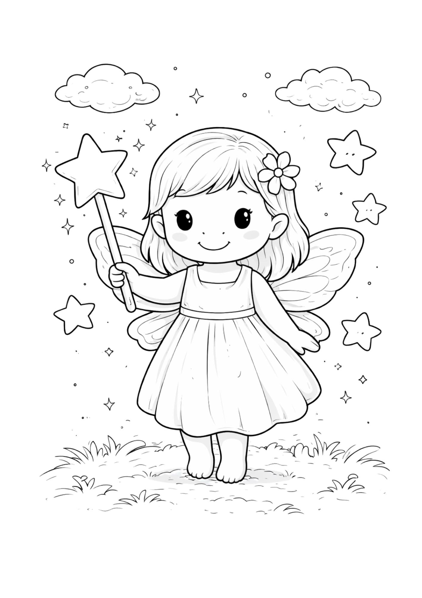 Kawaii Fantasy Coloring Pages for Kids - Etsy