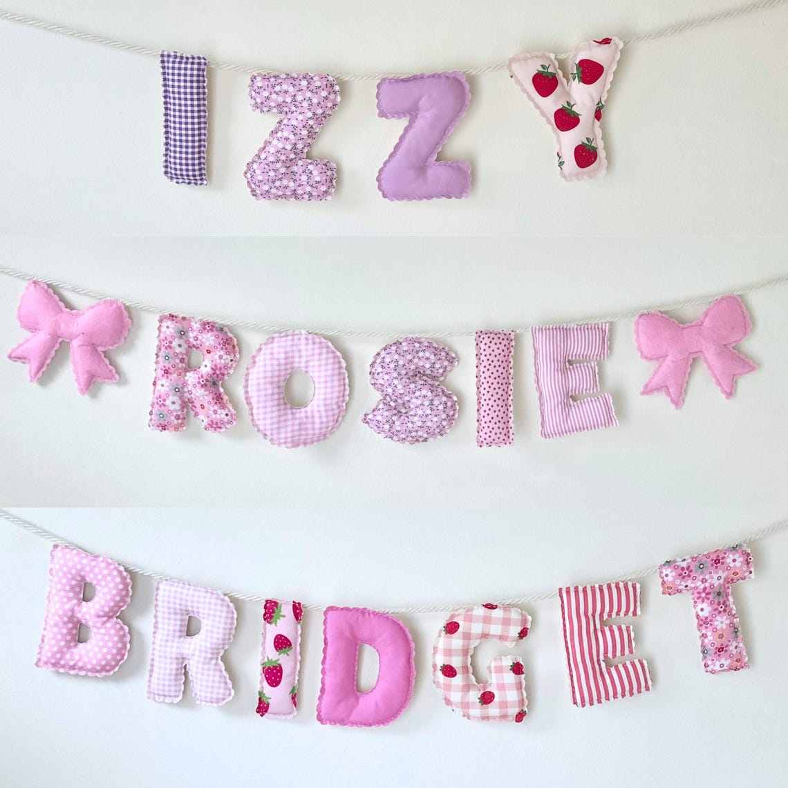 Custom Fabric Name Banner Nursery Fabric Letters Personalised Name ...