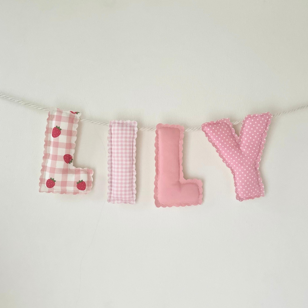 Custom Fabric Name Banner Nursery Fabric Letters Personalised Name ...