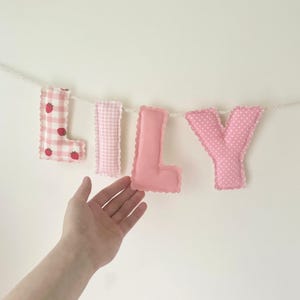Custom Fabric Name Banner Nursery Fabric Letters Personalised Name ...
