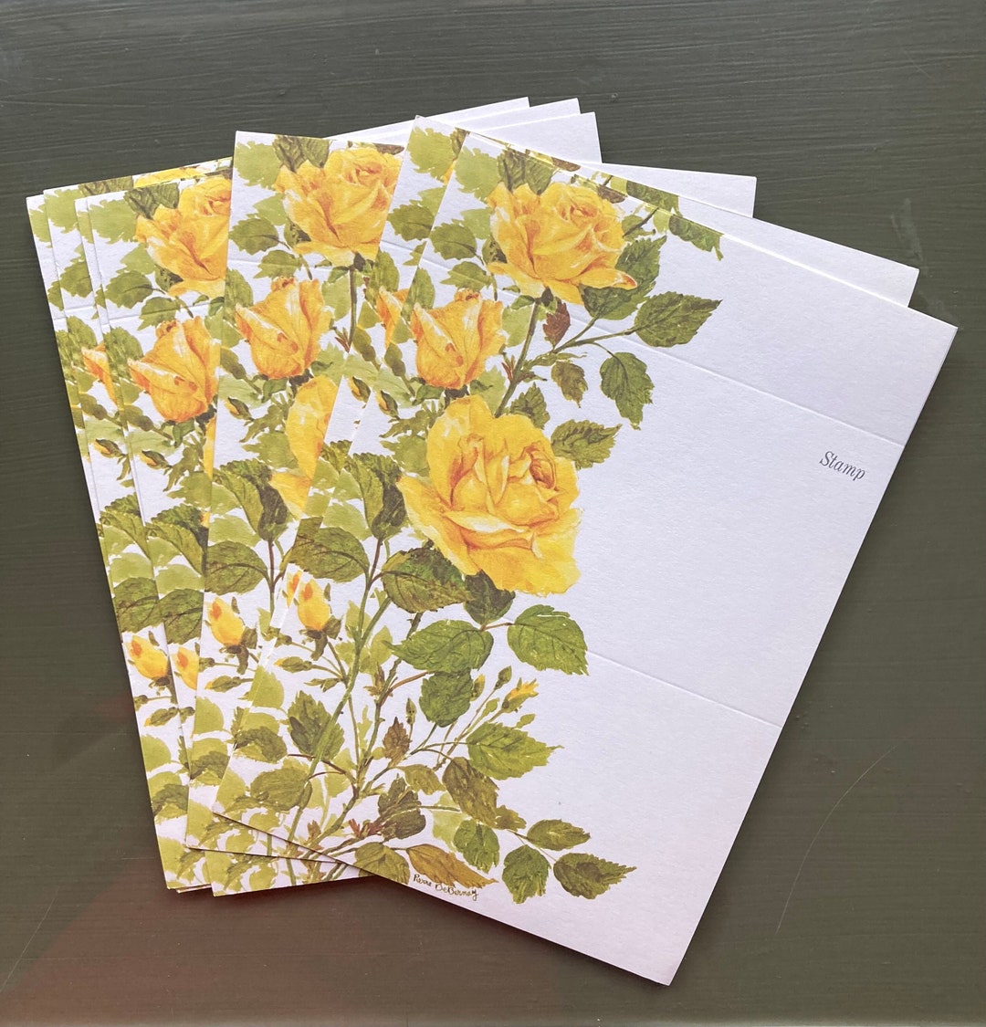 Vintage Yellow Roses Foldover Note Cards, Current Stationery ...