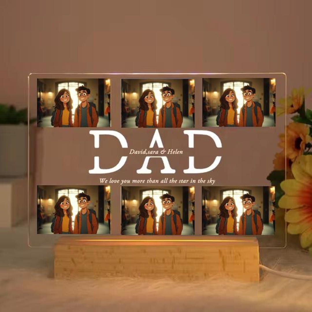 Personalized 3D Acrylic LED Lamp – Custom Photo & Text Night Light ...