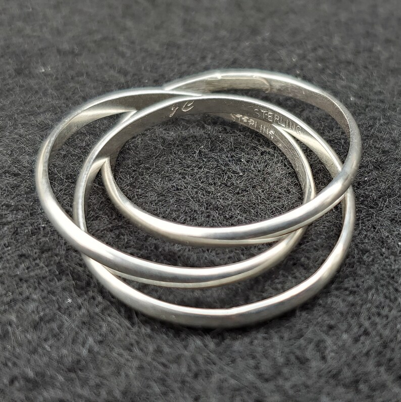 Sterling Silver Three Wire Rolling Ring - Etsy