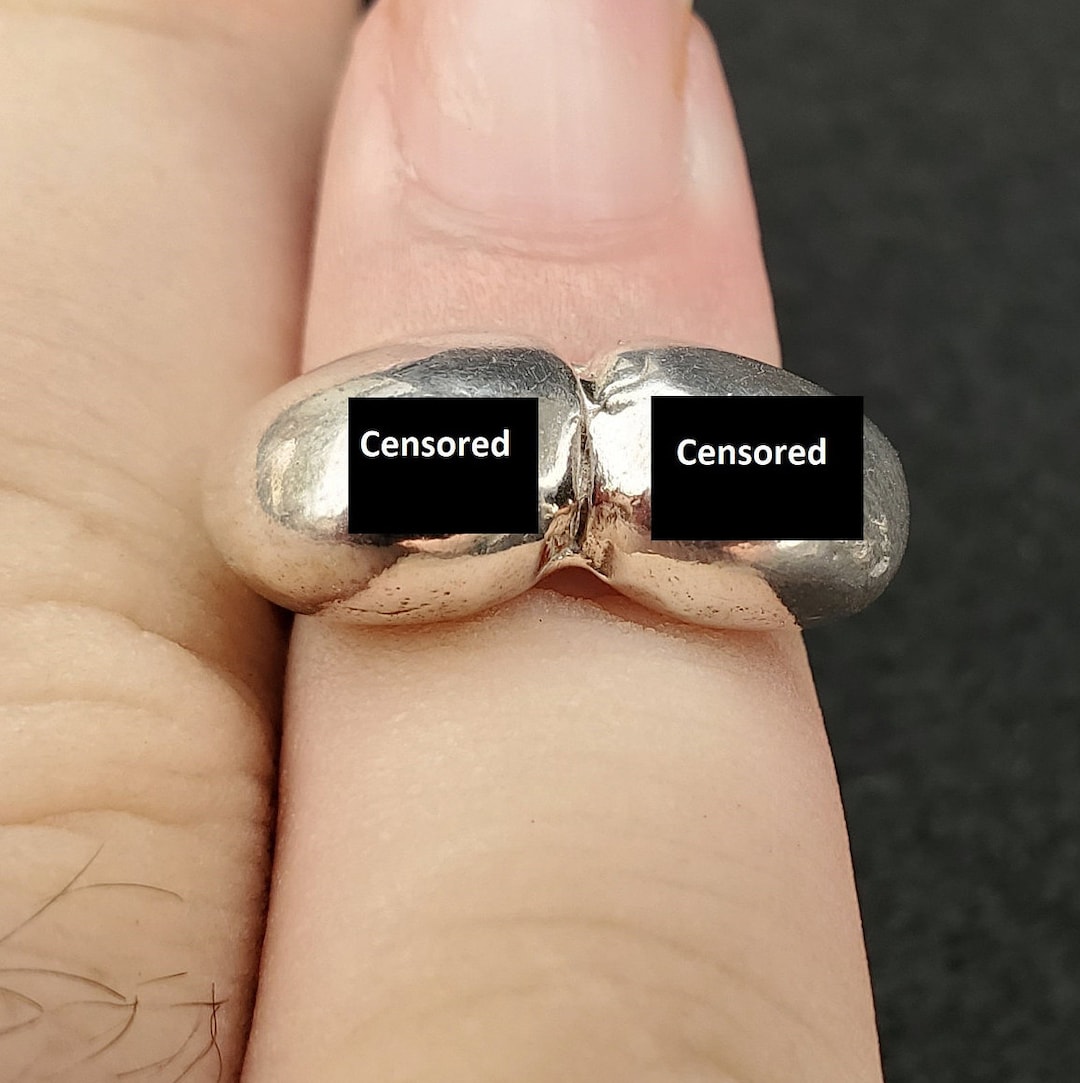 Sterling Silver Boobs Ring - Etsy