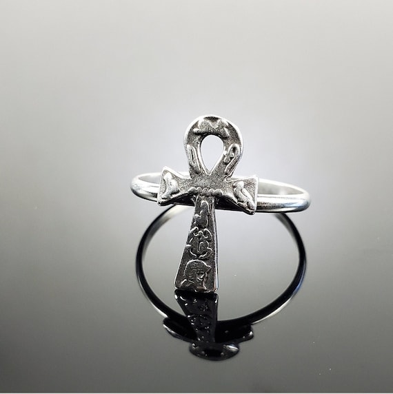 Sterling Silver Ankh Ring | Etsy