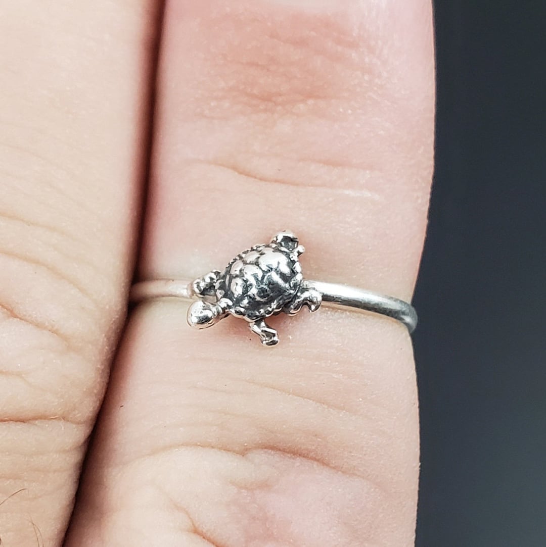 Sterling Silver Turtle Ring - Etsy
