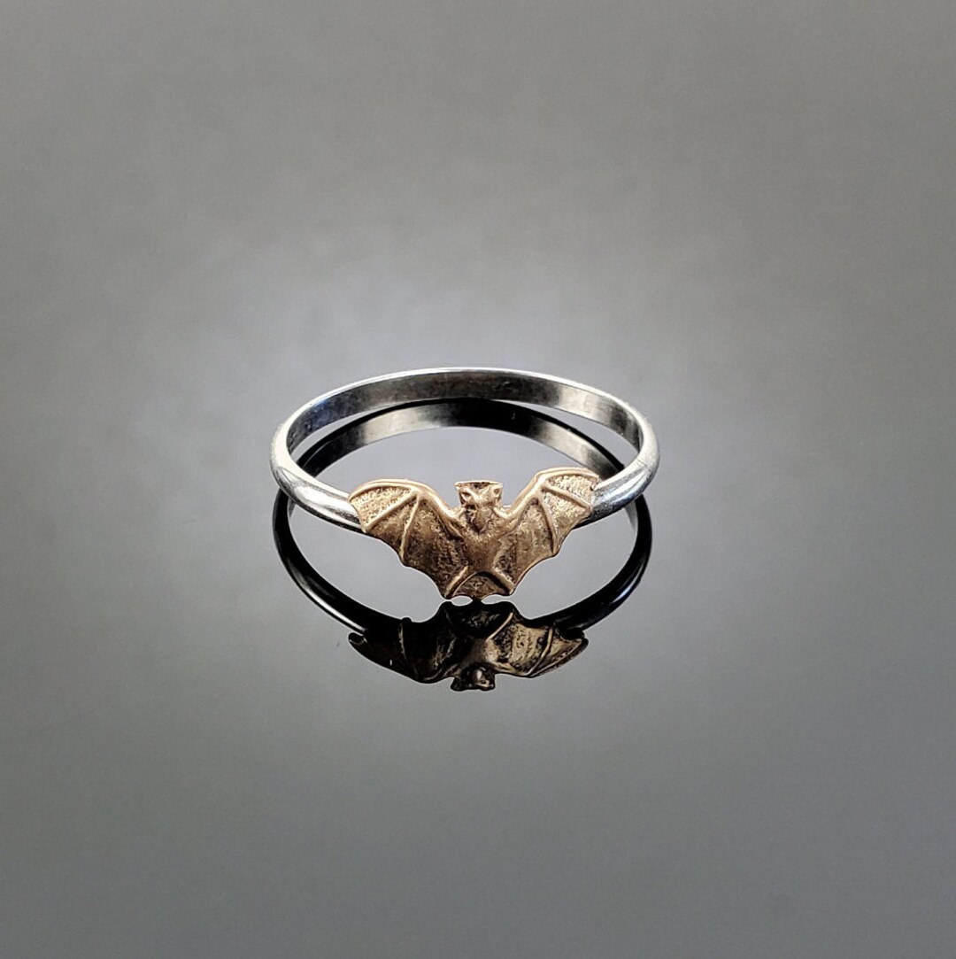 Sterling Silver and Bronze Bat Ring - Etsy