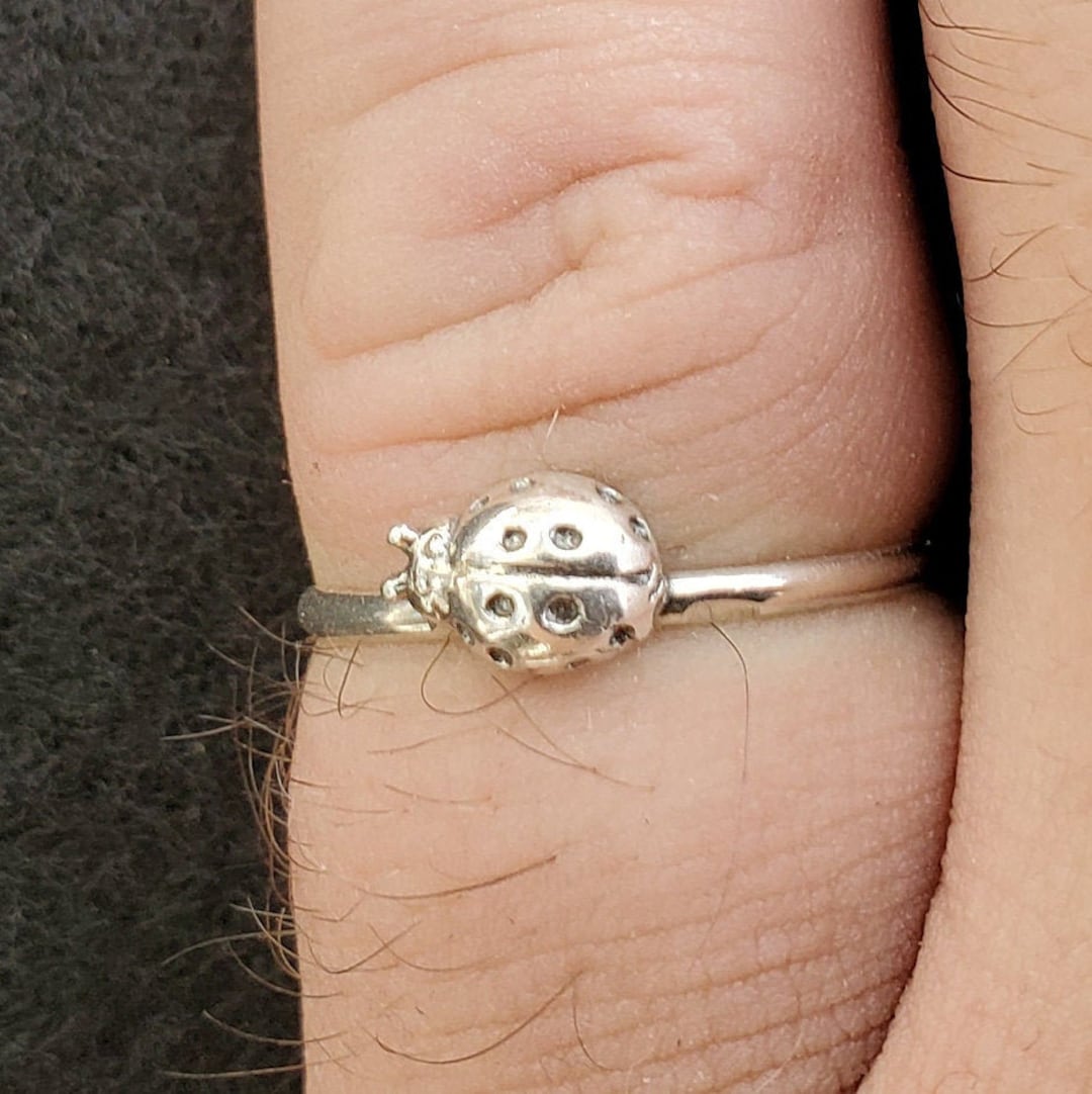 Sterling Silver Ladybug Ring - Etsy