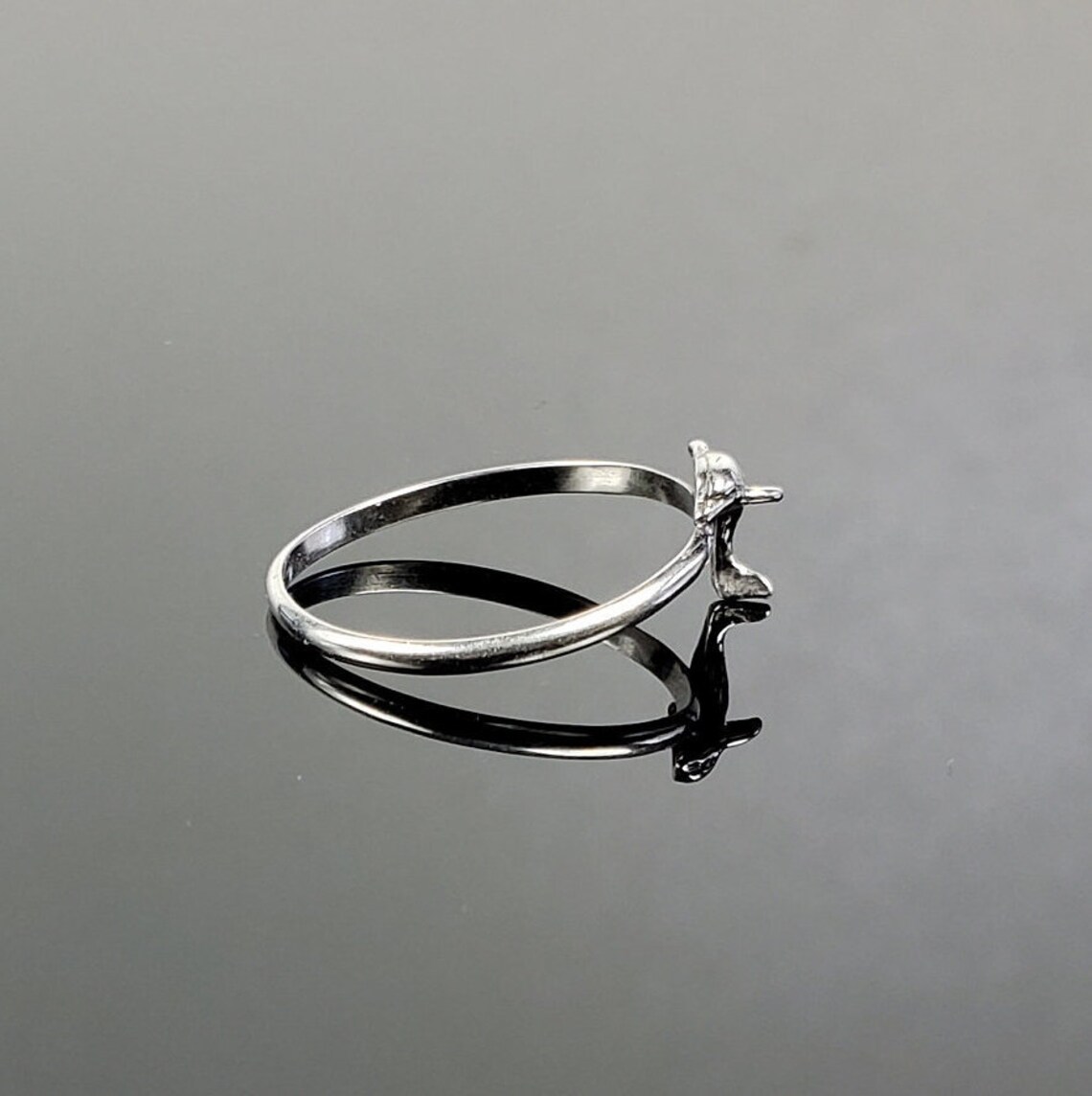 Sterling Silver Dolphin Single Band Ring - Etsy