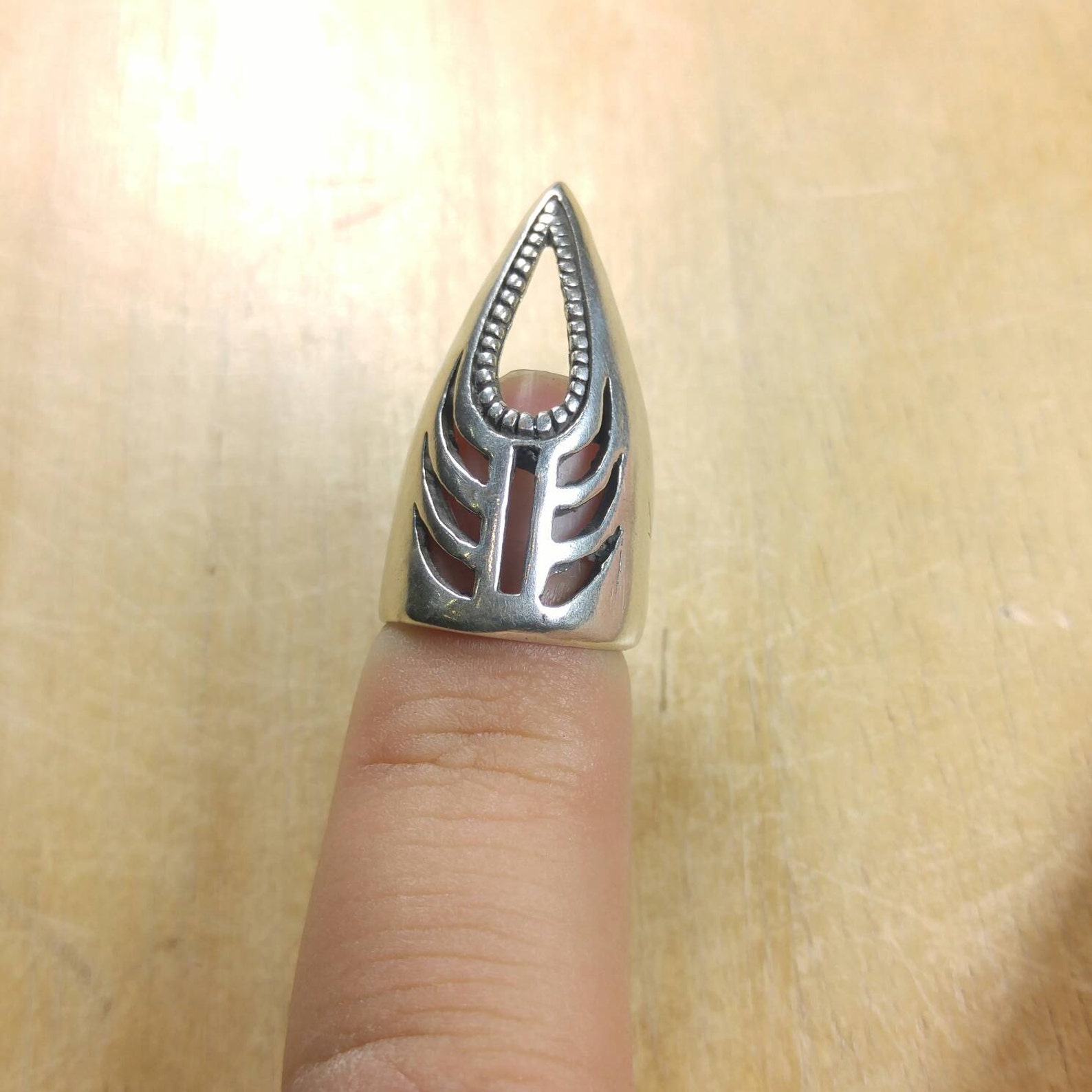 Sterling Silver Fingertip Ring - Etsy