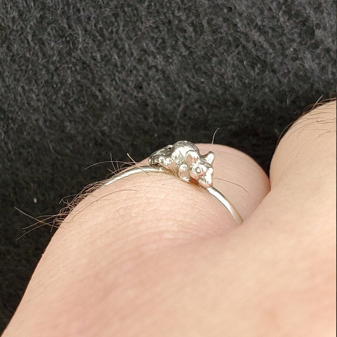 Sterling Silver Mouse Ring | Etsy