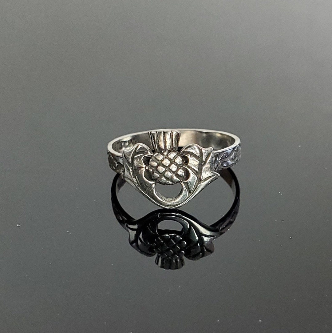 Sterling Silver Thistle Ring - Etsy