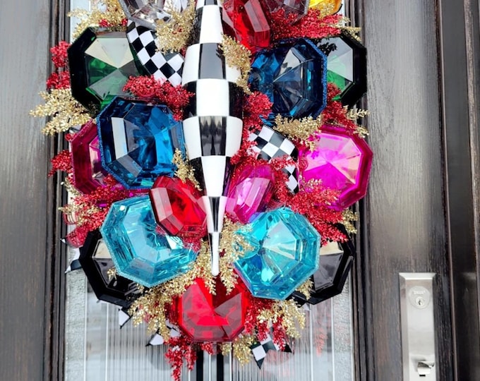 Luxury Glam Front Door Swag | Handmade Elegant Jewel Tone Door Decor ...