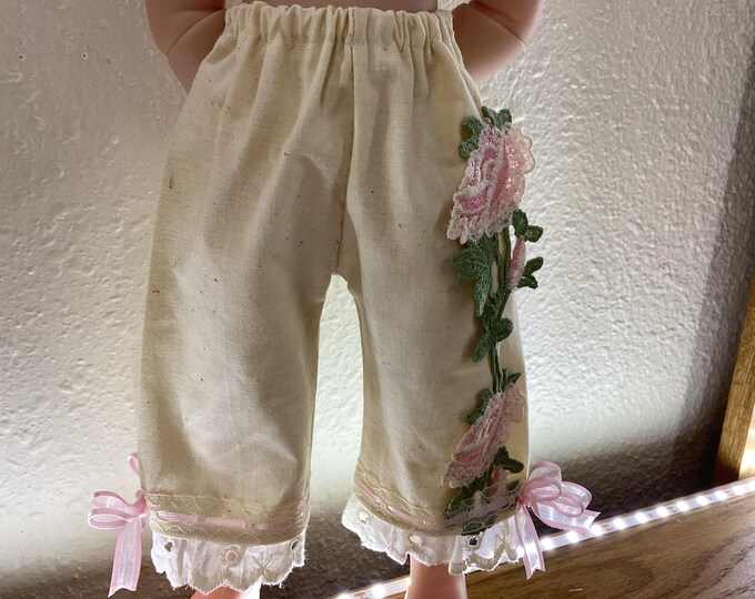 Bloomers, Pink Flower Applique, 16” Doll Clothes, A Girl for All Time ...
