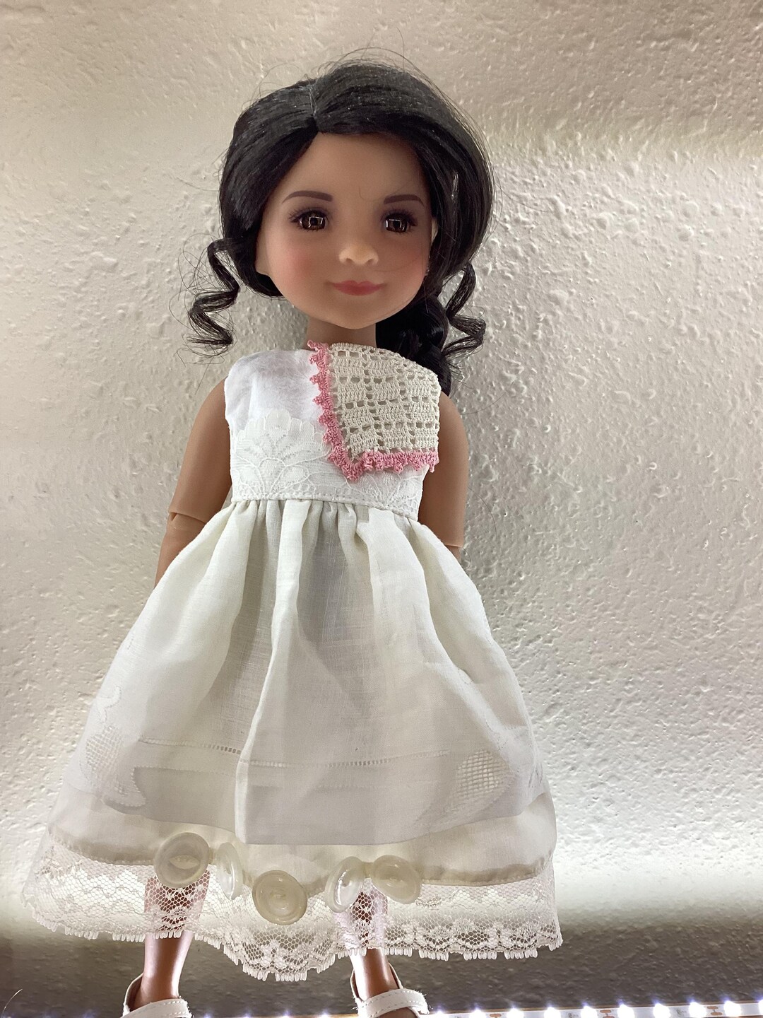 Vintage Handkerchief, Silk Dress, 14” Doll Clothes, Ruby Red Fashion ...