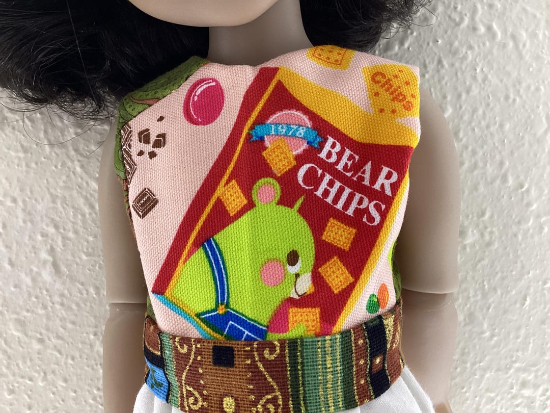 Bear Chips, Kawaii Print, Top, 14” Doll Clothes, Ruby Red Fashion ...