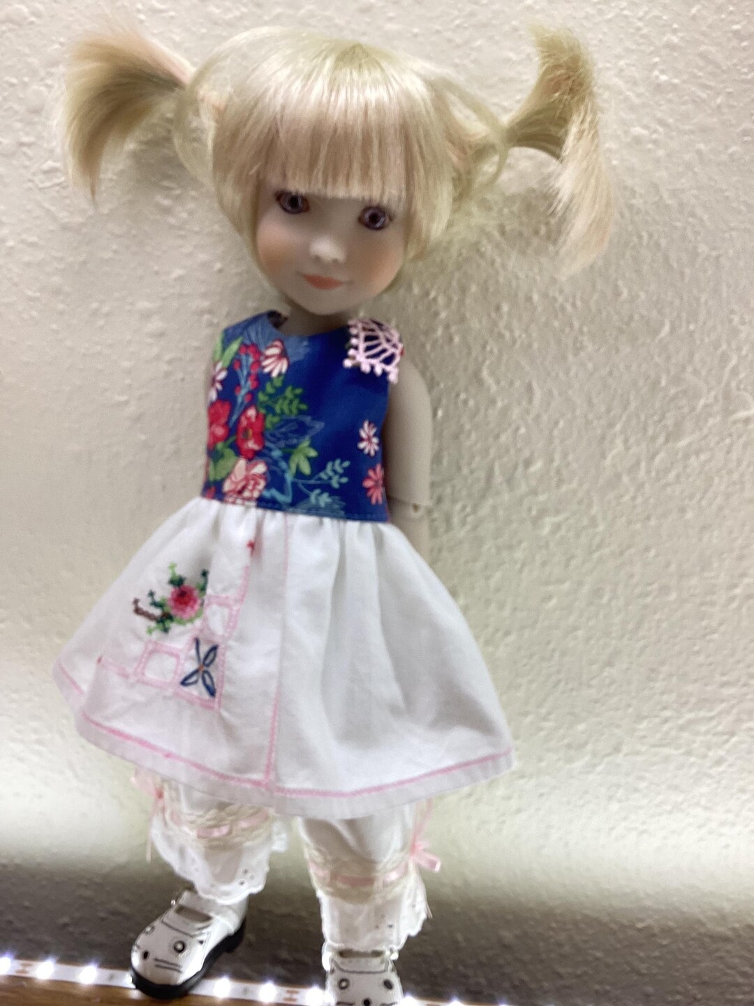 Vintage Linens Dress and Bloomers, 12 Doll Clothes, Ruby Red Siblies ...