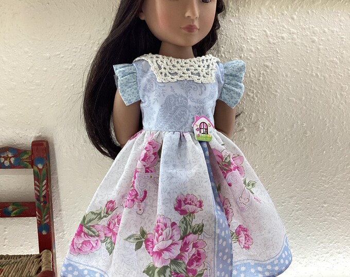 Handkerchief Dress, Birdhouse Button, 16” Doll Clothes, A Girl for All ...