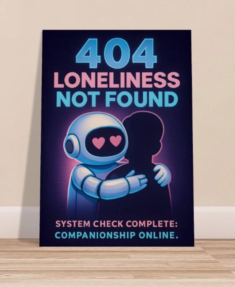 AI Friendship Poster PDF Digital Download | Cute Robot & Human ...