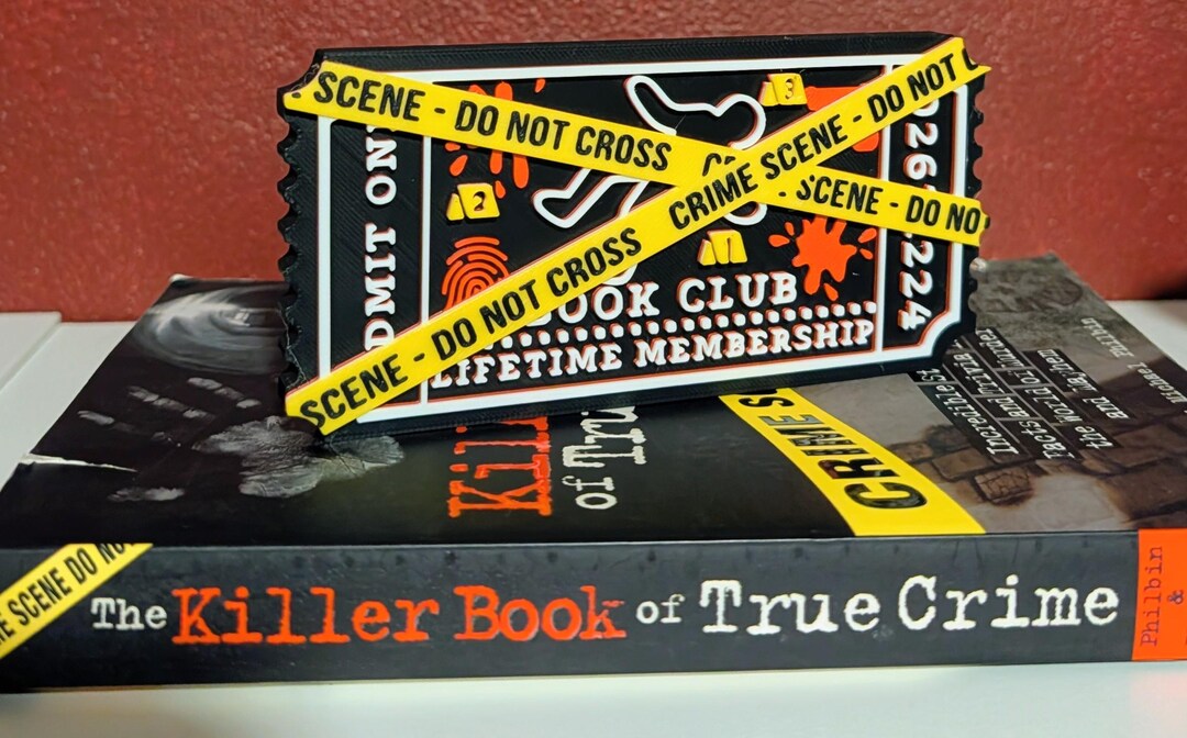 Crime Book Club Ticket Bookshelf Sign - Etsy