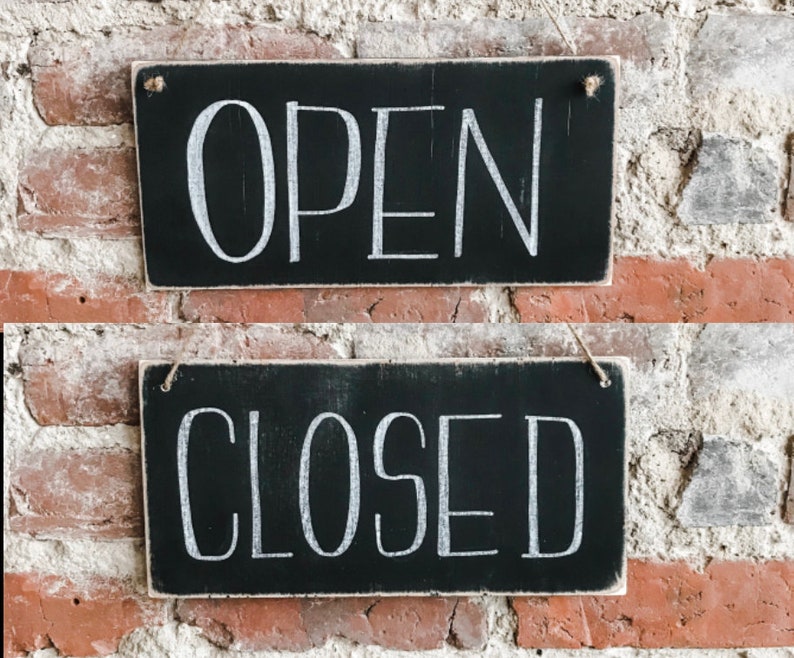Hand Painted Open/closed Sign, Wooden Business Sign - Etsy