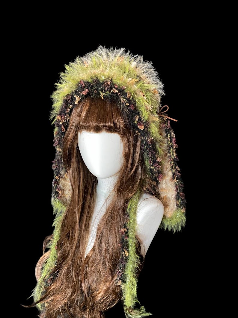 Enchanted Forest Rabbit Ear Crochet Hood - Handmade - Etsy