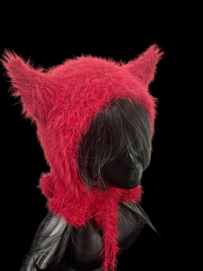Devil Horns Blood Red Hood - Adjustable Costume Hat - Etsy
