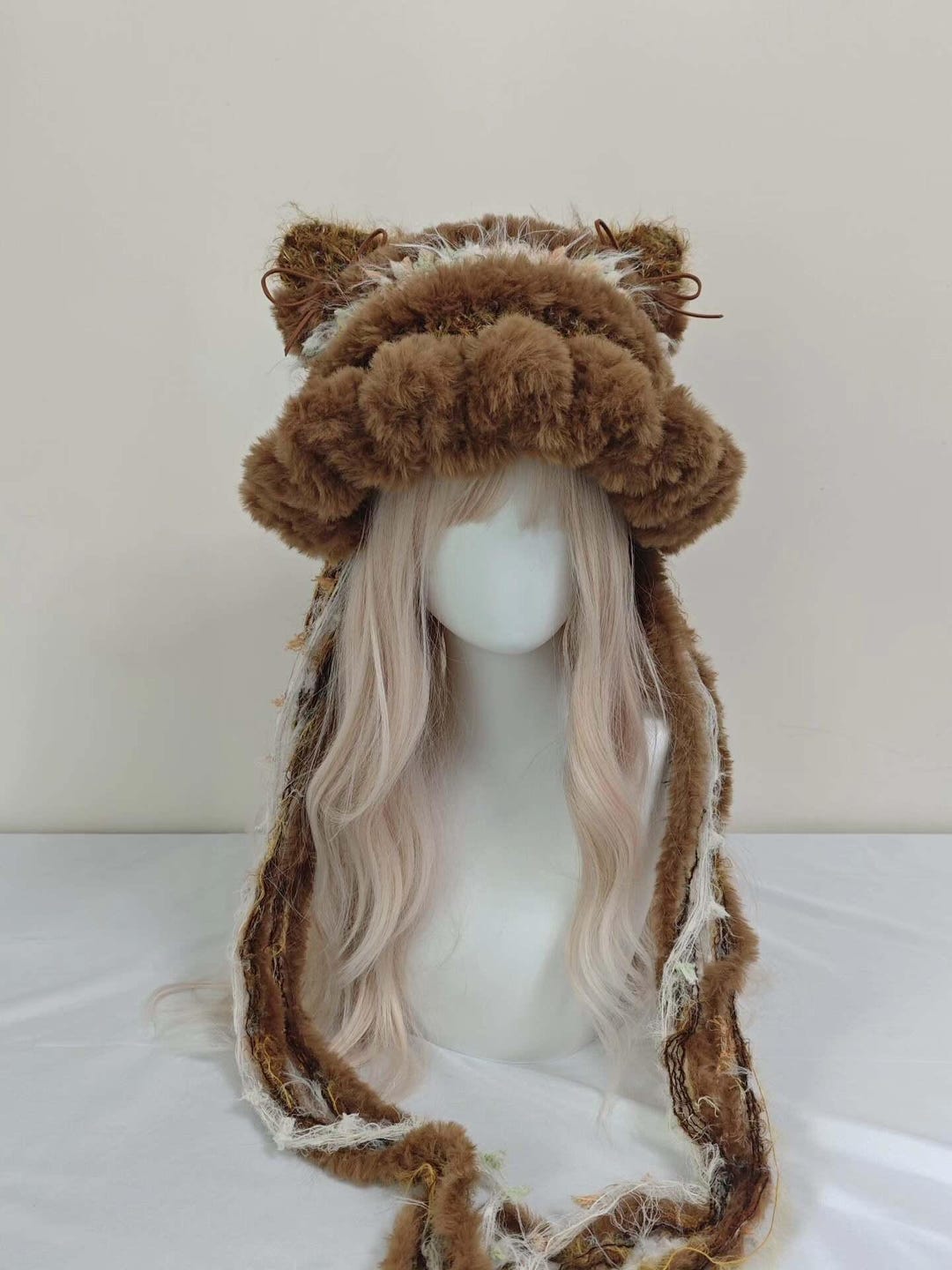 Chestnut Cat Ear Hat - Handmade Faux Fur Winter Warmth - Etsy