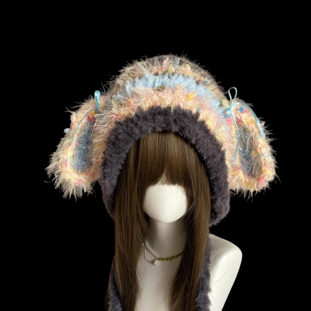 Bunny Ears Hood Sweet Orange Ice Cream Handcrafted Yarn - Etsy