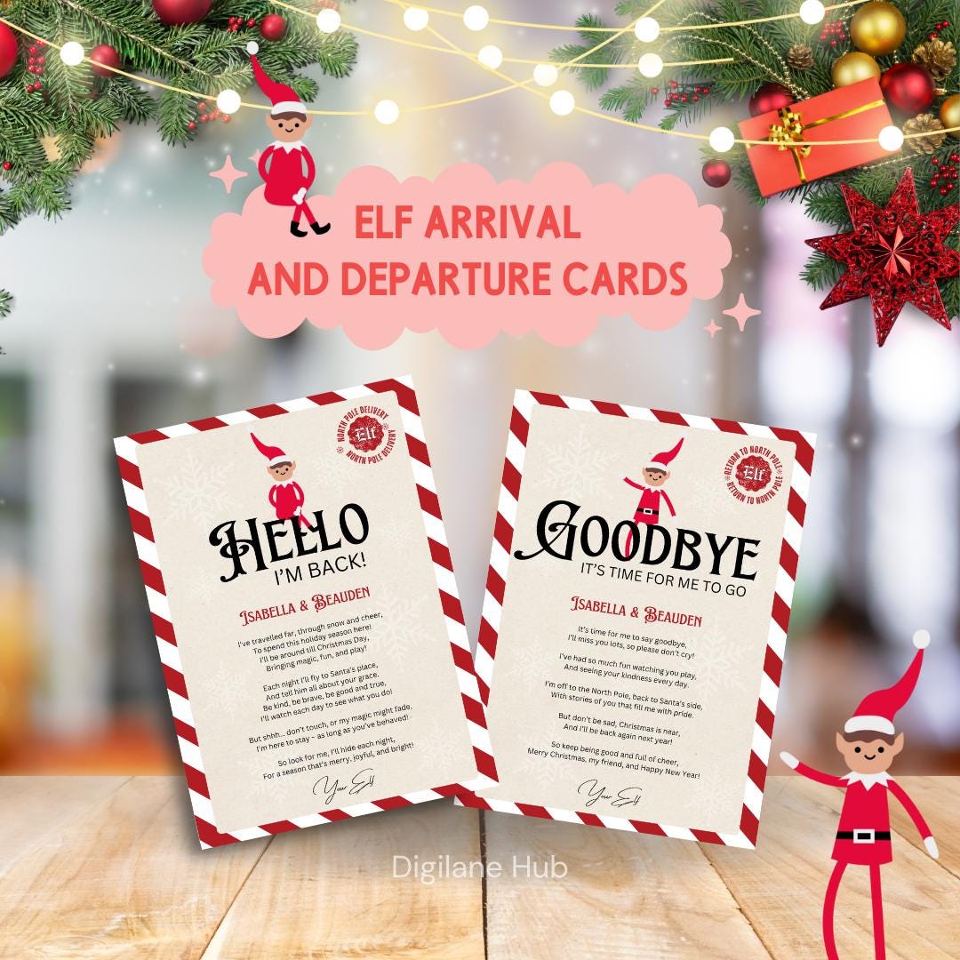 Editable Elf Arrival and Goodbye Letter PDF Digital Download - Etsy