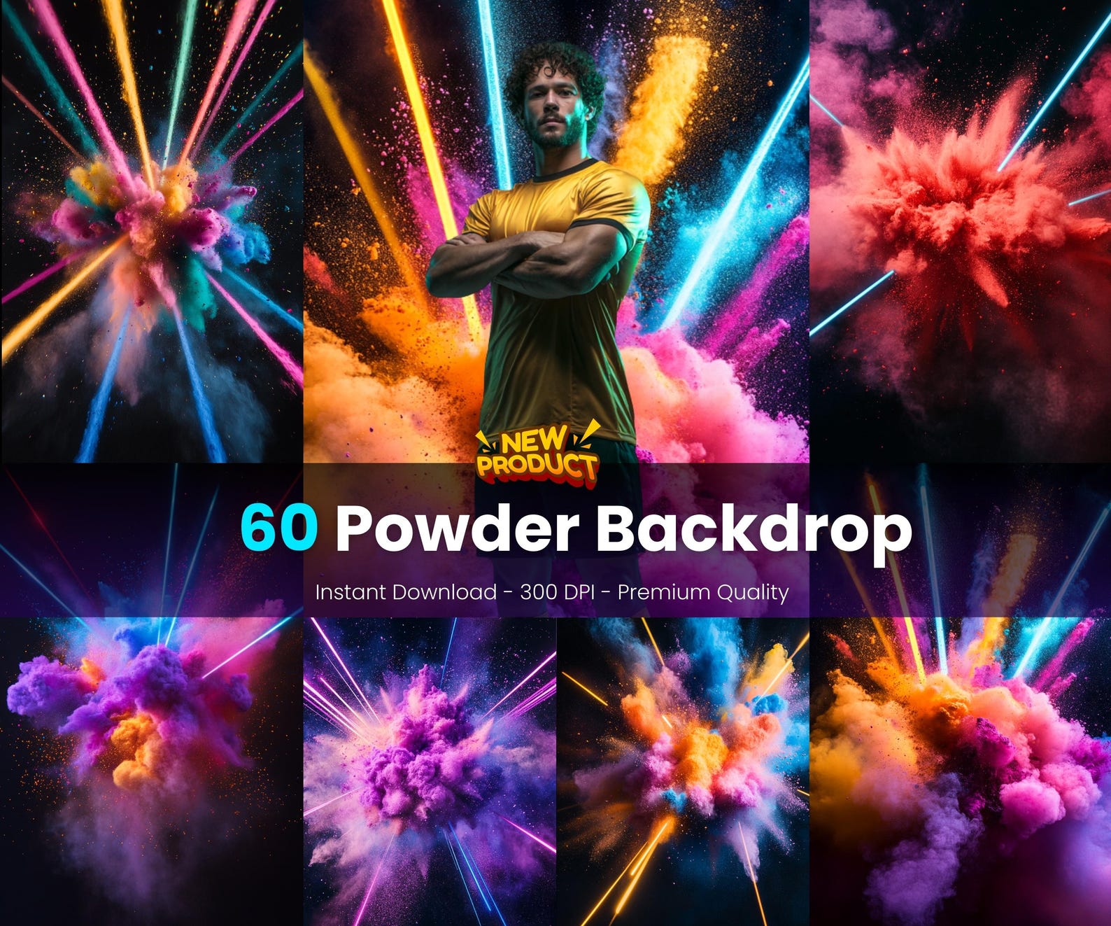Color Powder Burst Photography Backdrops: Sports Portraits (digital ...