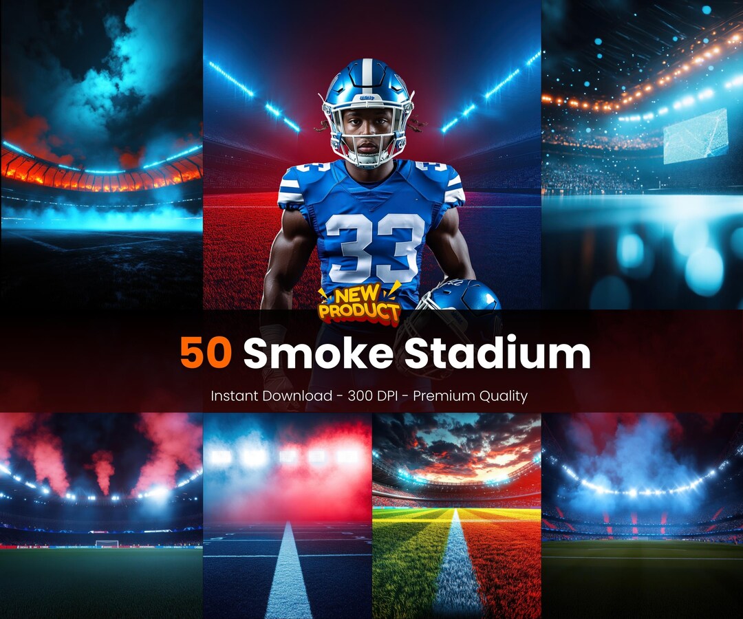 Stadium Night Smoke Overlays, Stadium Backdrop, Sports Digital ...