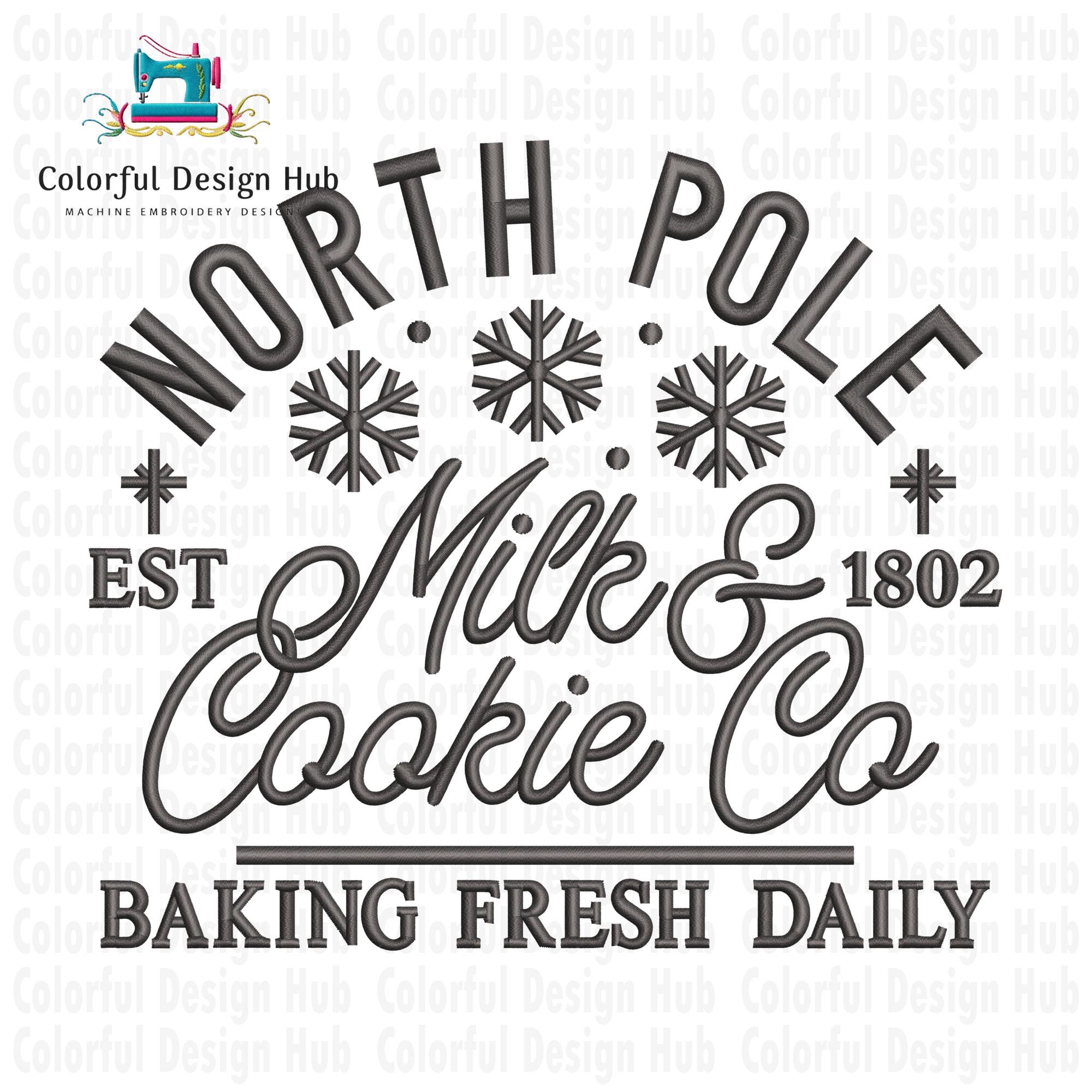 Milk and Cookies Embroidery Designs, North Pole Embroidery Designs ...
