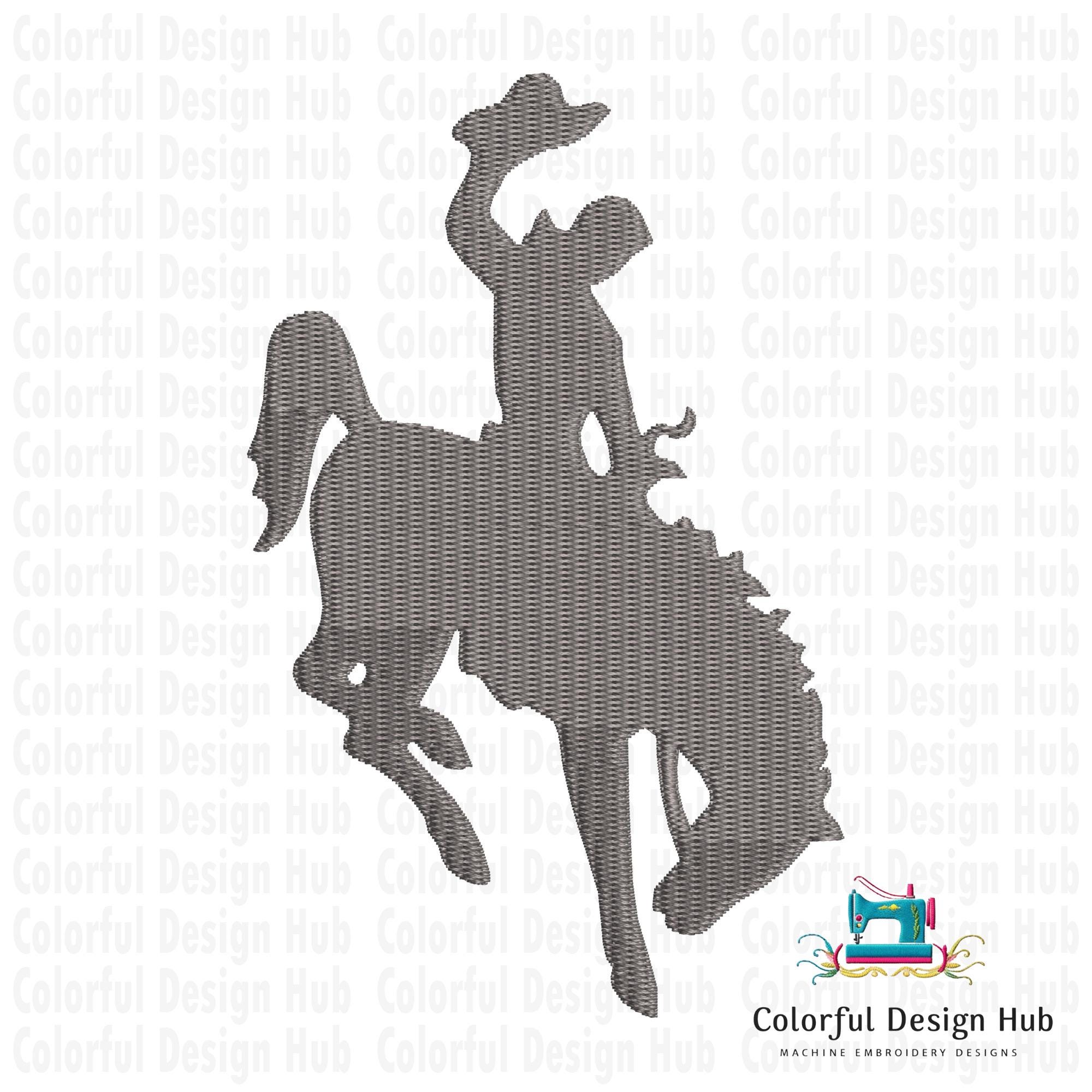 Cowboy on Horse Embroidery Design | Western Rodeo Embroidery File ...