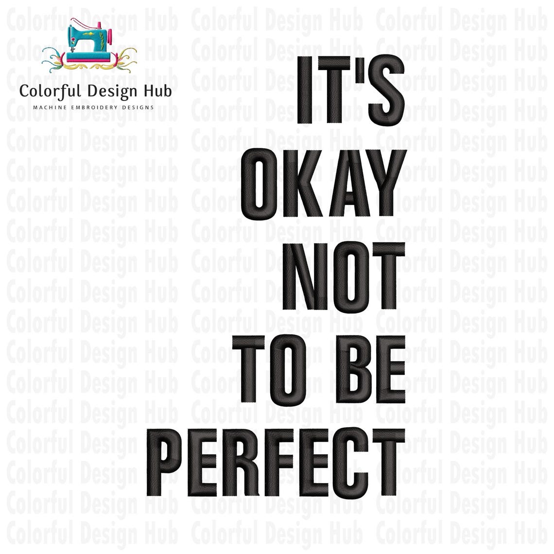 It's Okay Not to Be Perfect Embroidery Design, Mindfulness Quote ...