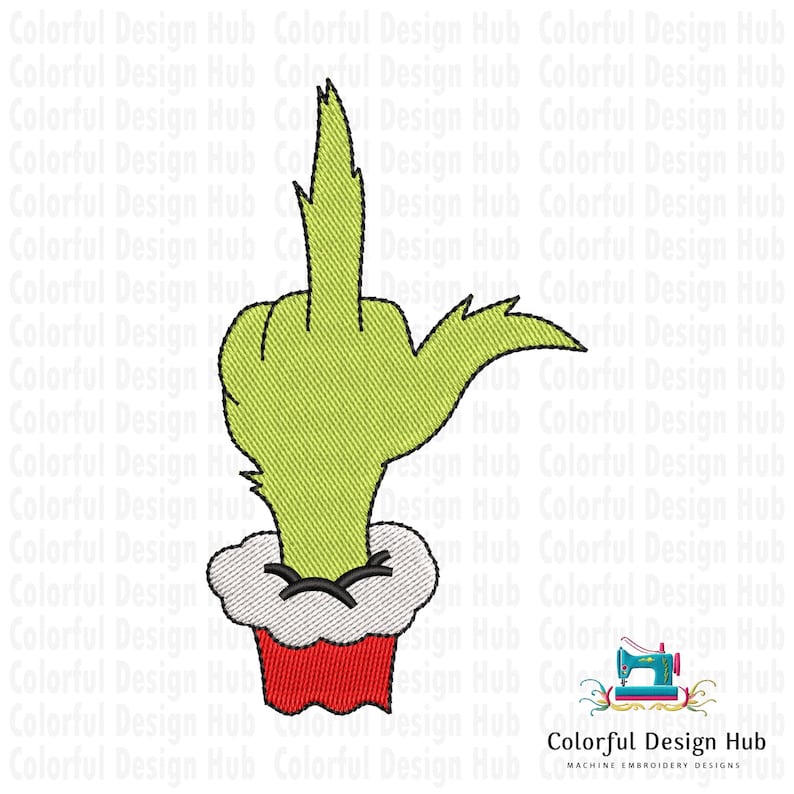 Middle Finger Embroidery Design, Cartoon Hand Machine Embroidery File ...
