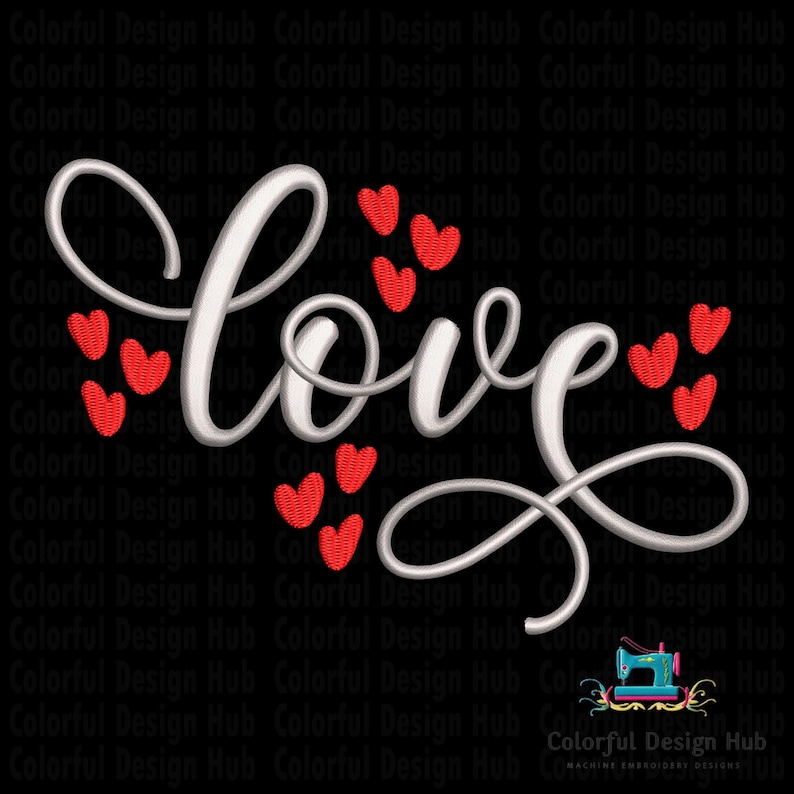 Love Embroidery Design | Valentine's Day Embroidery File | Machine ...
