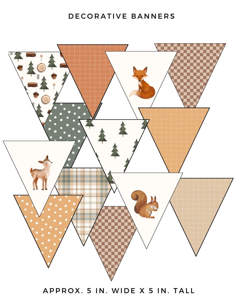 Woodland Party Banner Digital Download Template - Etsy