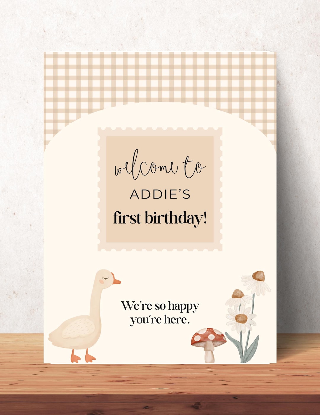 Cottagecore Birthday Party Welcome Poster Digital Download Template - Etsy